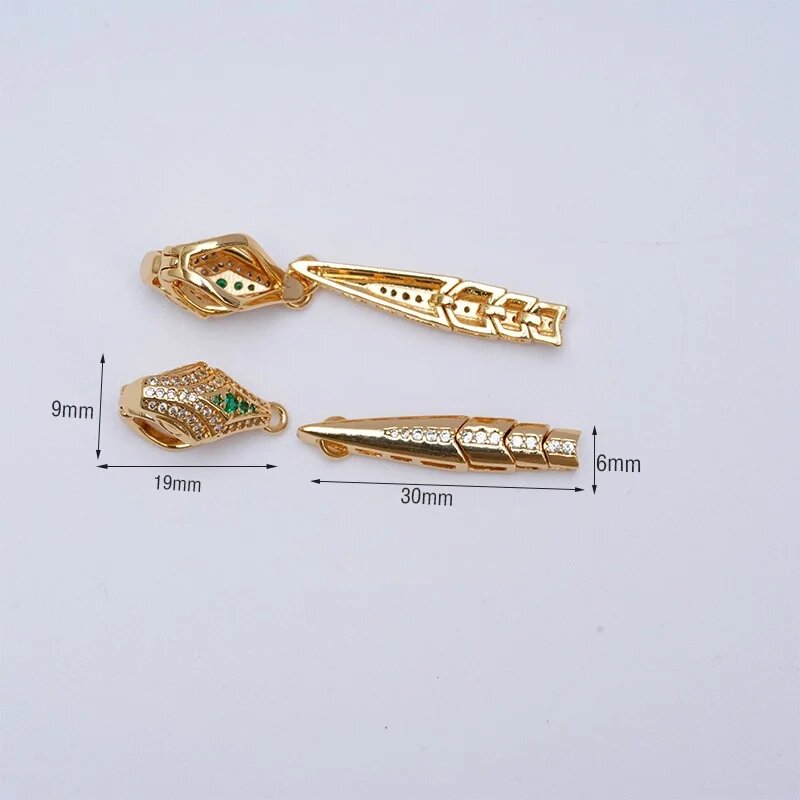 LIJIEMEI медное ожерелье с цирконами и зажимами из змейника SHE TOU3-gold