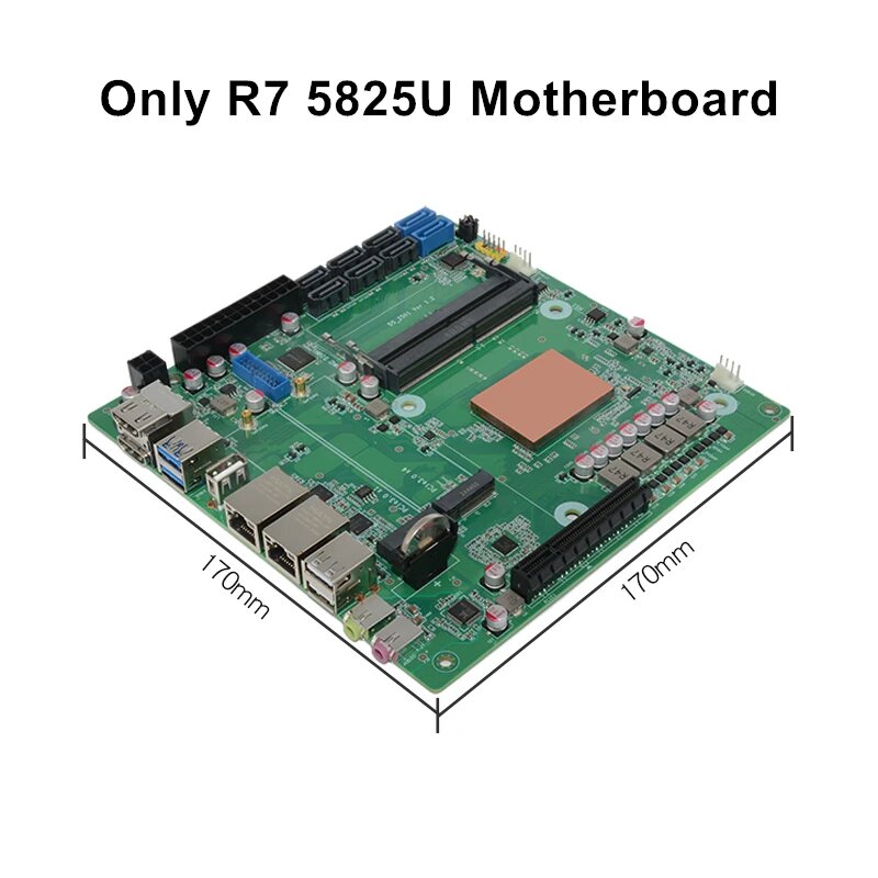 Игровая материнская плата Topton N21 для Ryzen 5 5625U / Ryzen 7 5800H / Ryzen Ryzen 7 5825U No Fan