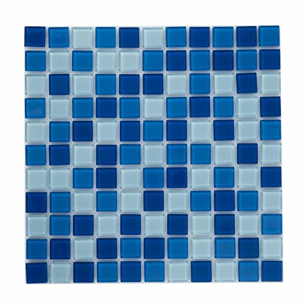 Плитка мозаика КерамограД стеклянная на сетке для сауны и хаммама, влагостойкая износостойкая, 30х30см/ 5 сеток