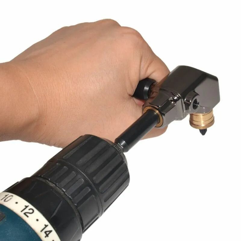 Адаптер угловой для дрели Насадка угловая для шуруповерта, для труднодоступных мест, для бит 1/4, Магнитный, Медная голова, 90 Градусов