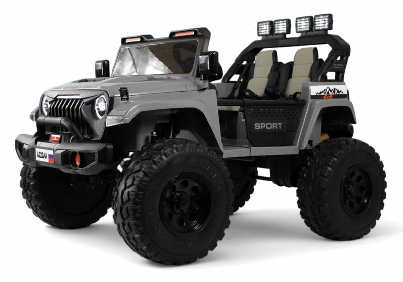 Другие электромобили Rivertoys Детский электромобиль Jeep A222AA серый