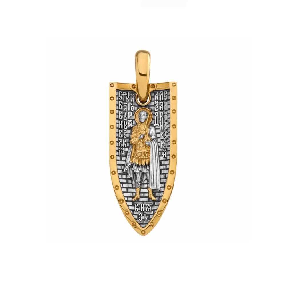 Иконка, серебро, 925 проба, золочение, чернение