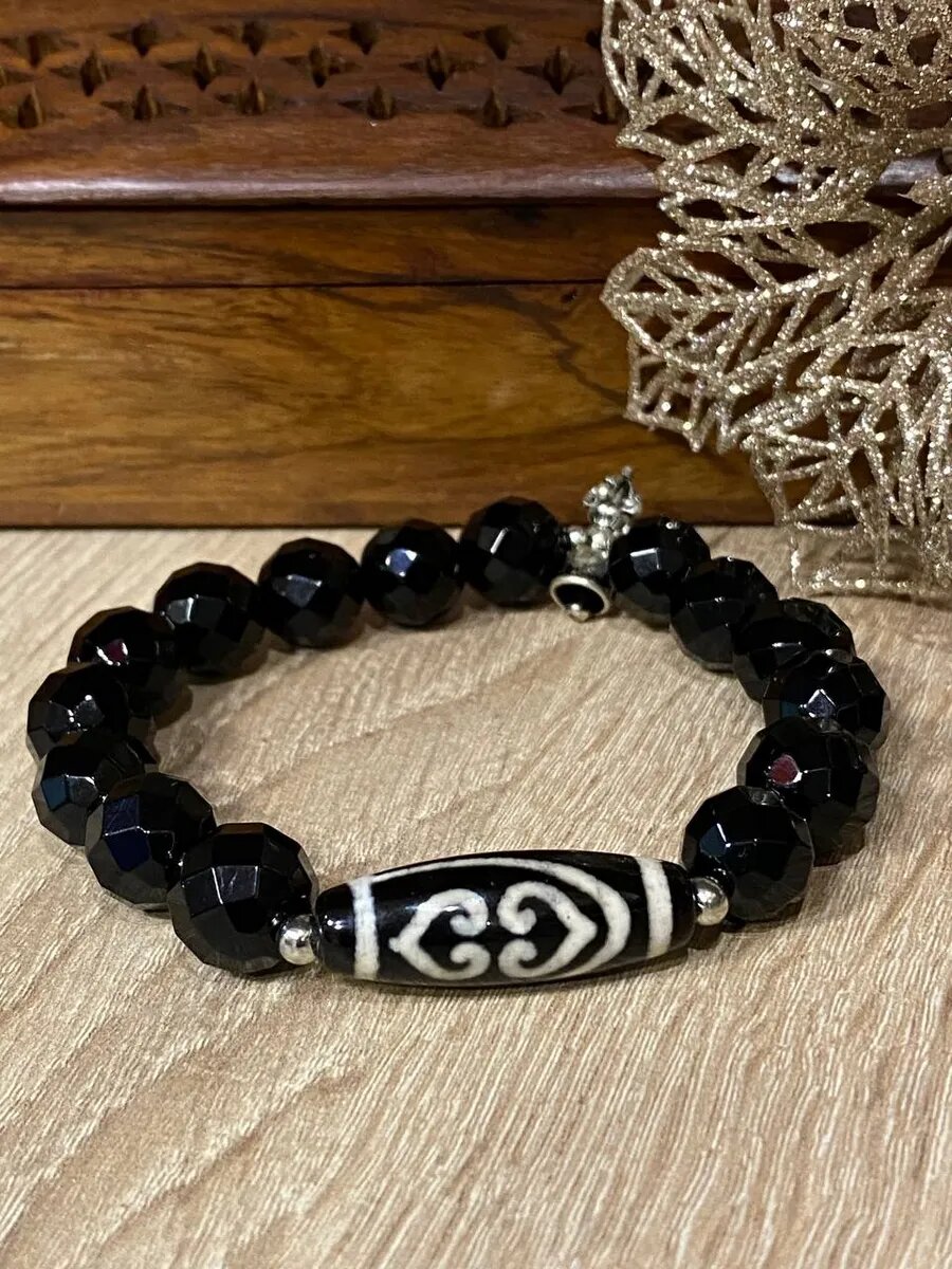 Браслет ДЕВЯТЬ ДРАКОНОВ, агат синтетический