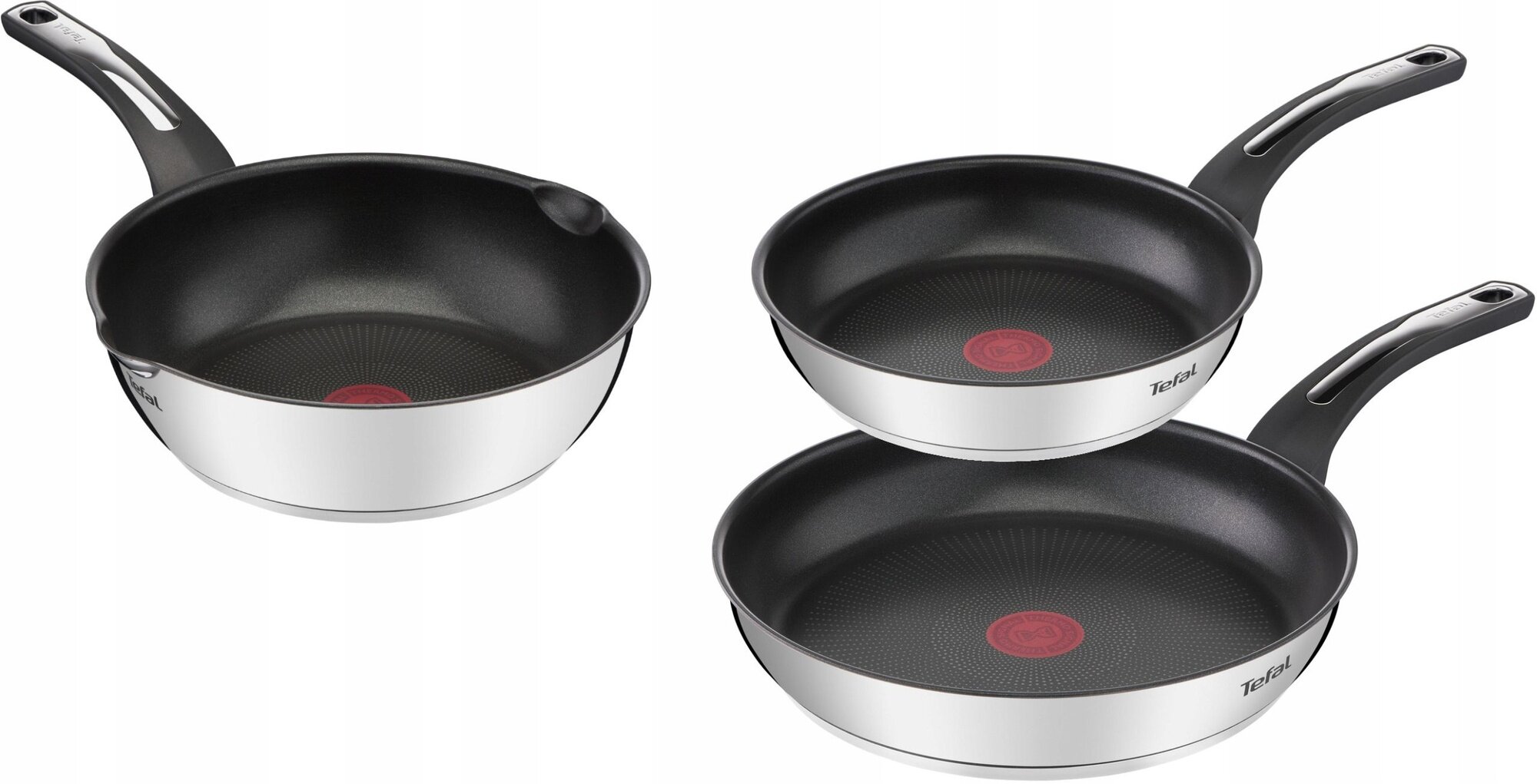 Сковороды Tefal Emotion E3007704, E3000604, E3000404, 3 шт, антипригарное покрытие