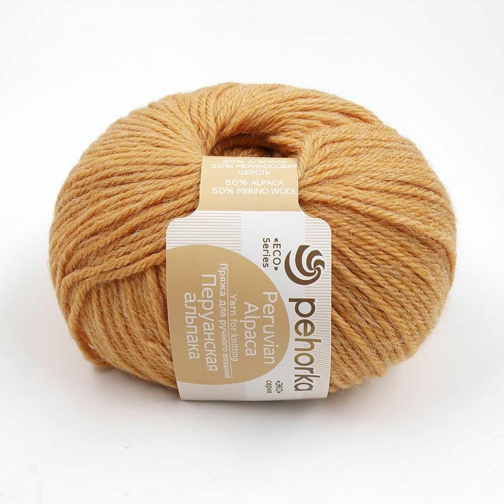 Пряжа Пехорка Перуанская альпака 884 (5 мотков по 50г/150м) золотистый меланж