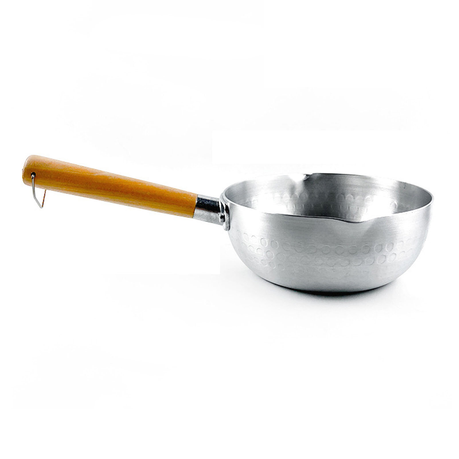 Горшок с теплым молоком предотвращает прилипание плоского дна ровное отопление алюминиевого масляного масла с кастрюлем молока с деревянной ручкой 18 см / 7,09 дюйма