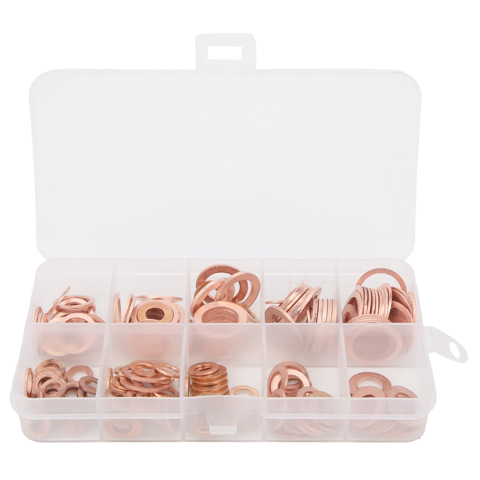 200 шт. красных медных прокладок, уплотнительных колец, шайб, плоских уплотнительных колец.