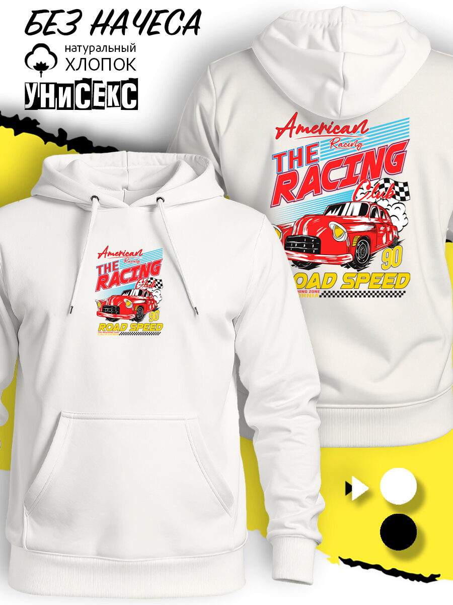 Худи Толстовка свитшот с ретро автомобилем american California