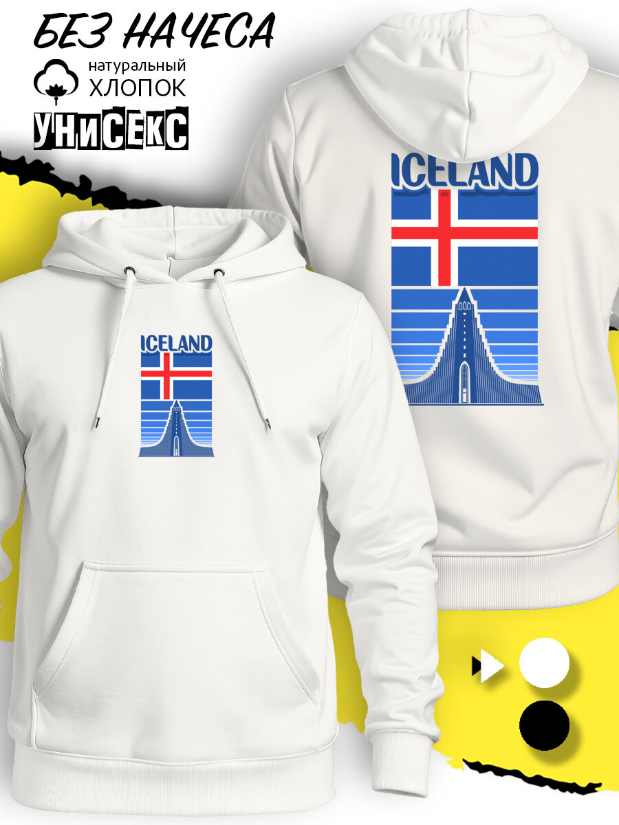 Худи Толстовка свитшот с флагом Исландии Iceland Церковь