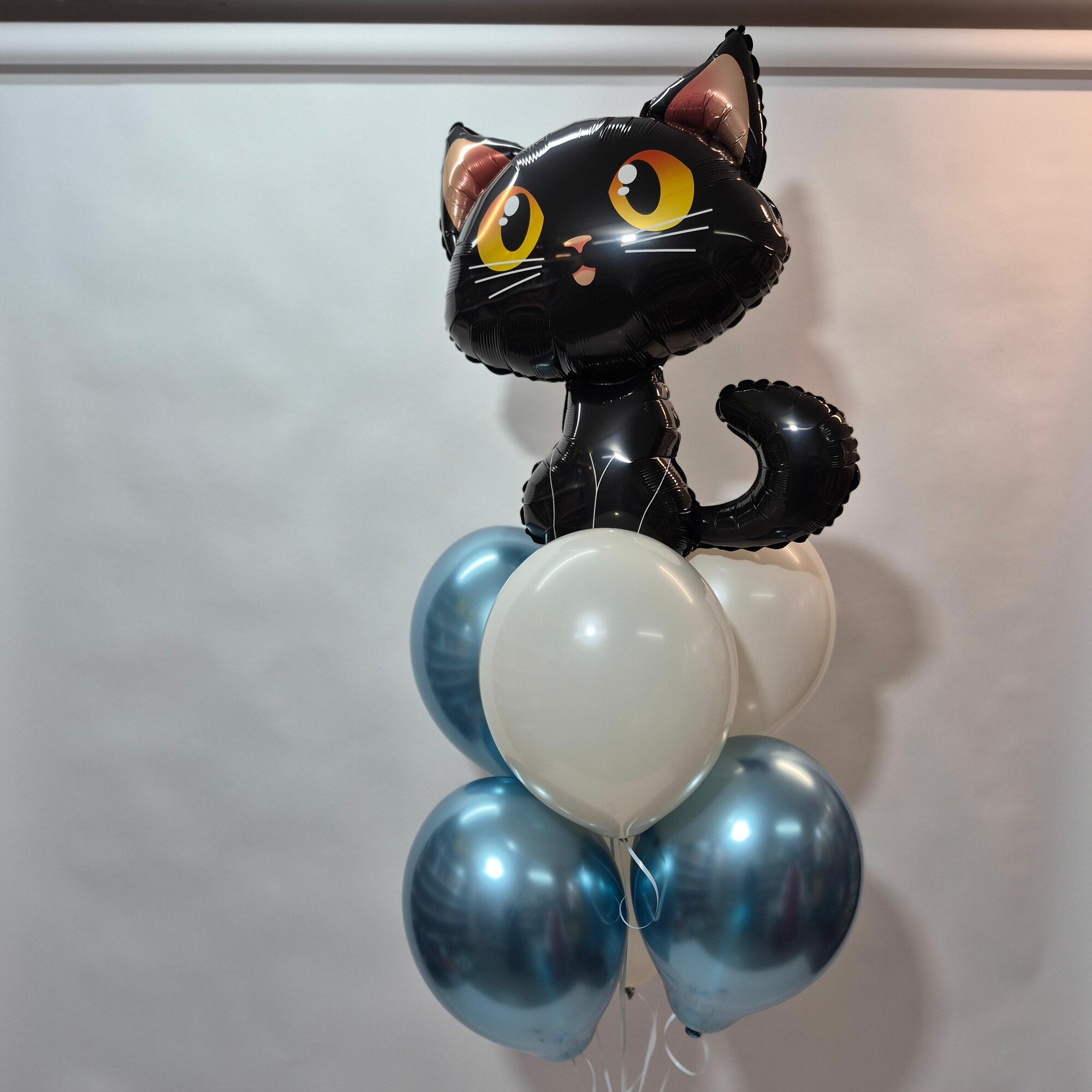Набор шаров с черным котом, шары с гелием, шары на день рождения