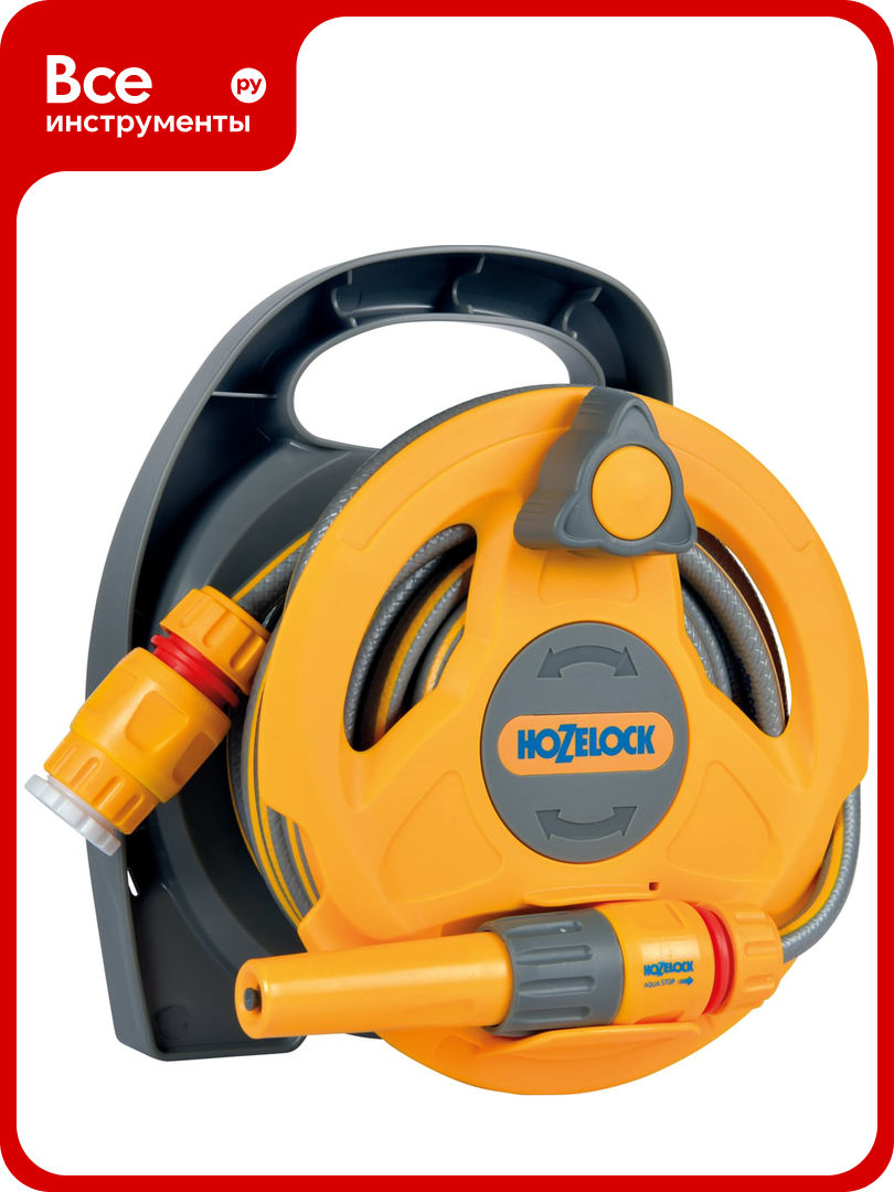 Катушка HoZelock 2427 Микро Click & Go со шлангом 10 м и комплектом фитингов