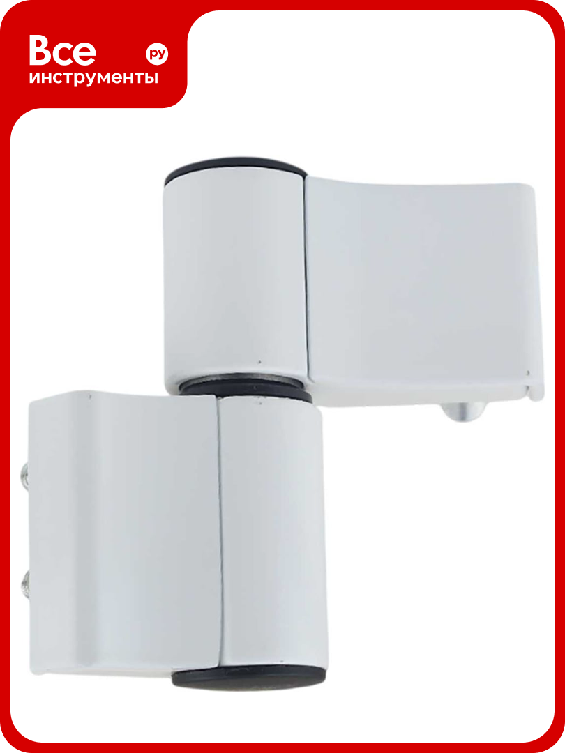 Петля для алюминиевых дверей DORF 2-х секционная, с подшип, белая. с крепежом для тёпл. алюм. (1к.-30 шт), D612_9016_HOT