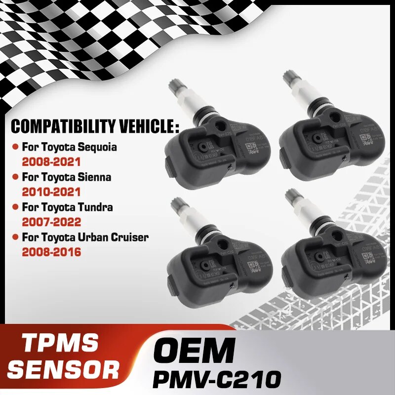 Для Toyota Sequoia Toyota Sienna Toyota Tundra Toyota Urban Cruiser 1/4 шт. TPMS датчик 4 PCS