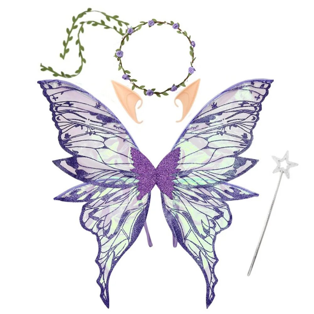 Крылья феи синие из полиэстера Фиолетовый, Purple