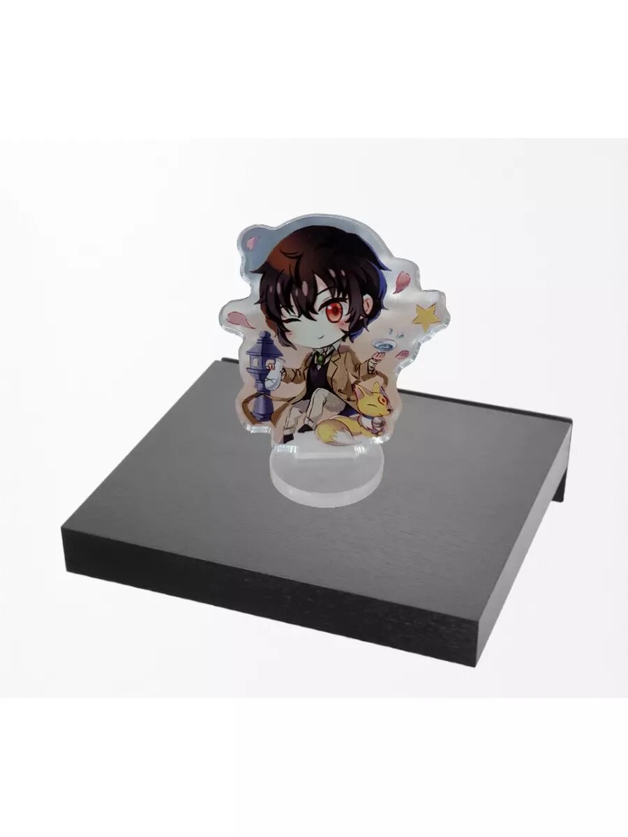 Акриловая фигурка с лисичкой на подставке Осаму Дазай