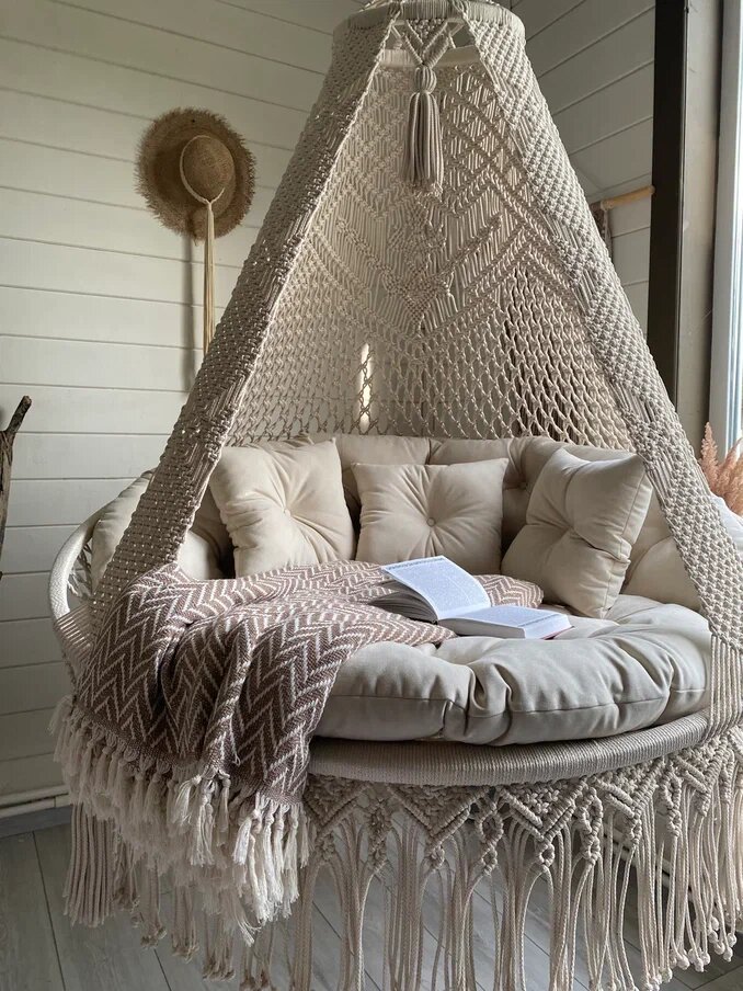 Кресло-качели макраме