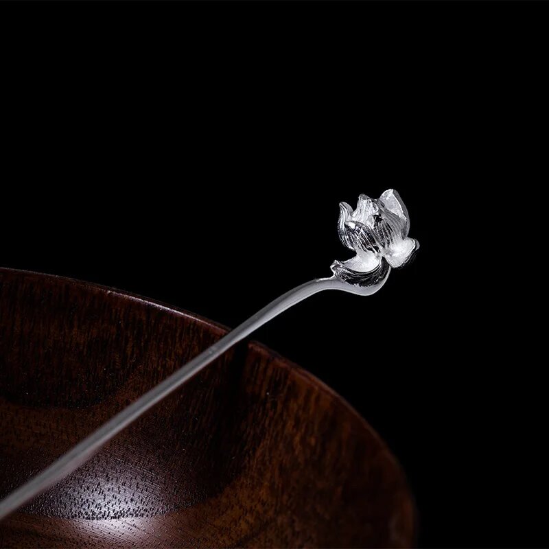 Палочки для волос с цветком лотоса Amxiu ручной работы, 100% Стерлинговое Серебро 925 пробы, Длинные украшения для волос для женщин и девушек, повседневные аксессуары