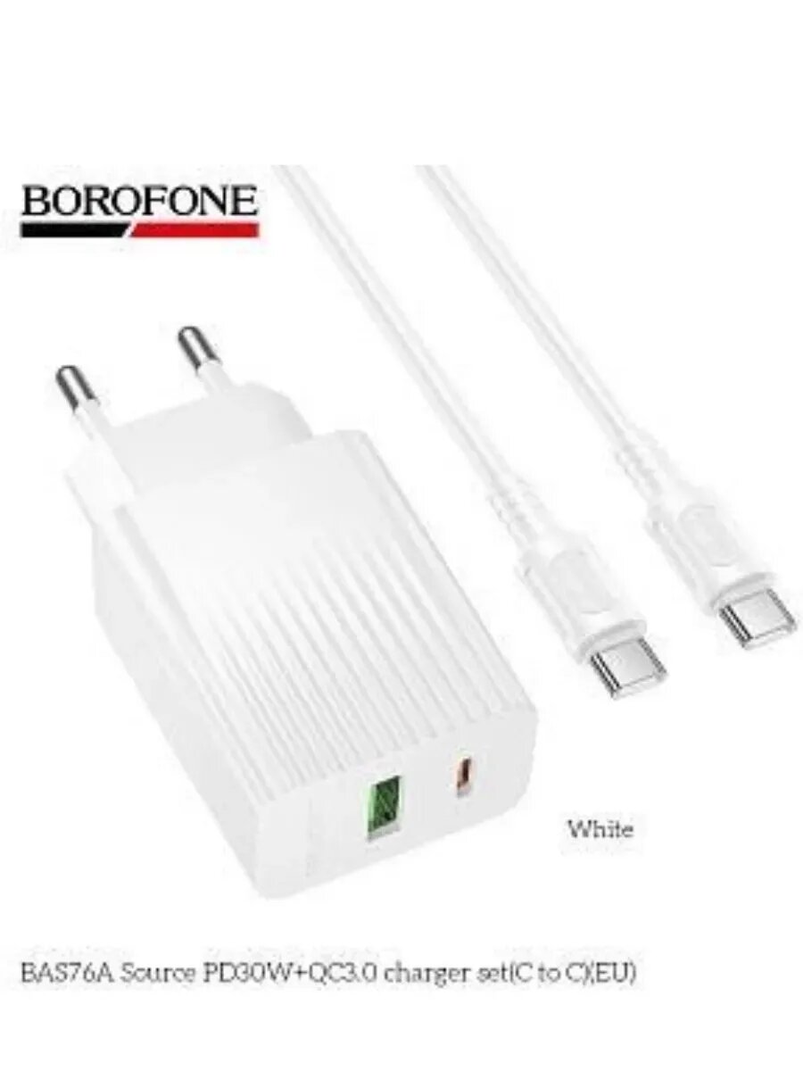 Сетевое зарядное устройство BAS76Aaa 1USB+1 Type-C 3.0A