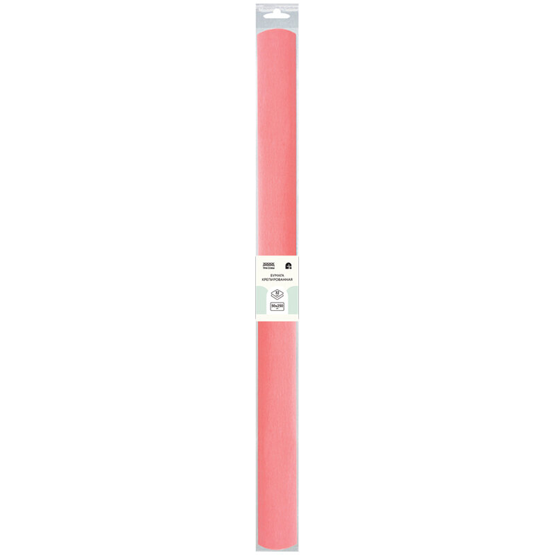 Бумага креп 32г/кв. м 500х2500мм ТРИ совы в рулоне коралловый европодвес