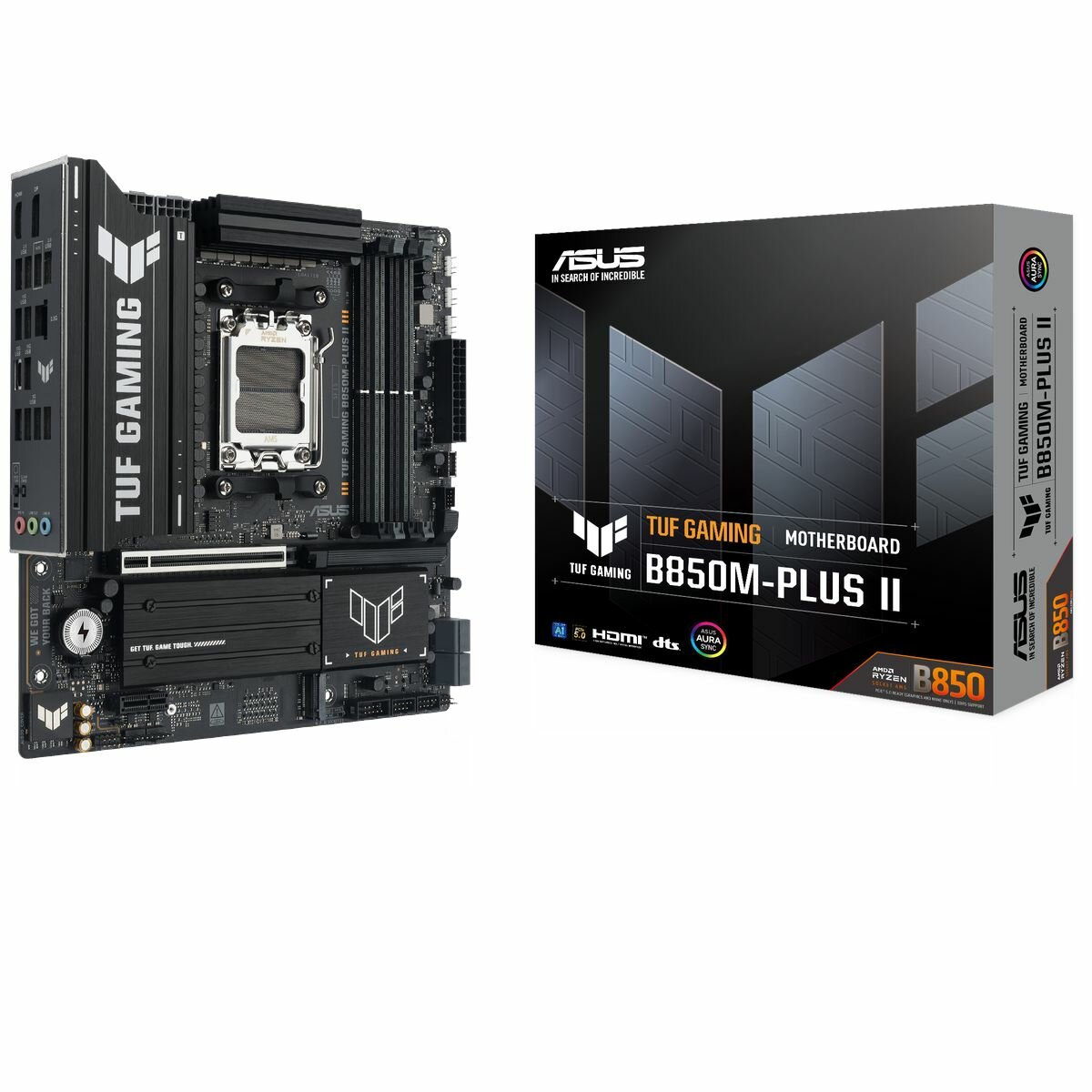 Материнская плата ASUS TUF GAMING B850M-PLUS II, AM5, AMD B850, Micro-ATX, RTL (90MB1MT0-M0EAY0)