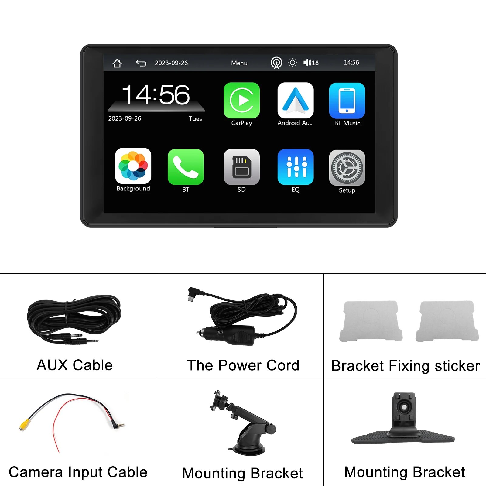 Camecho 9 "беспроводной Carplay Android авто сенсорный экран автомобильный монитор Apple Aiplay Bluetooth экран Проекционный мультимедийный плеер, Car Monitor