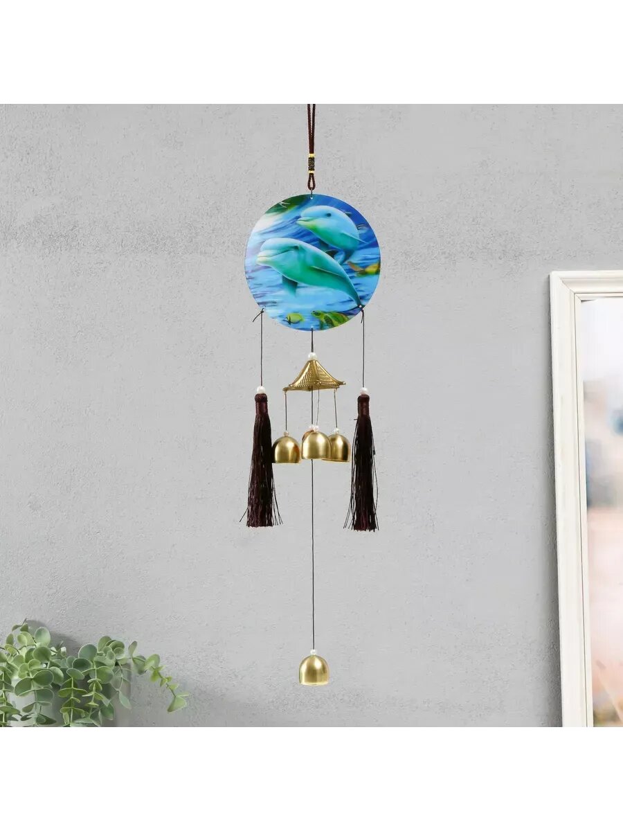 Подвеска музыка ветра "Дельфины" 52х12,5х2,7 см
