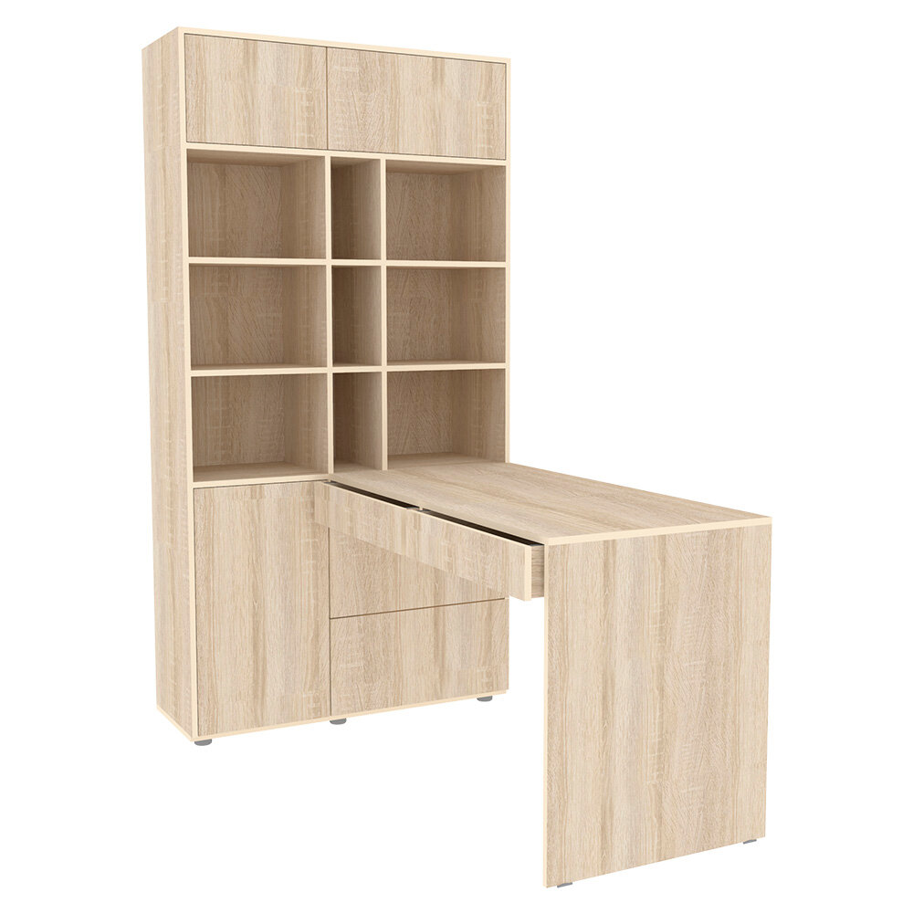 Стол письменный со стеллажом 1000 Дуб Сонома Дуб Сонома