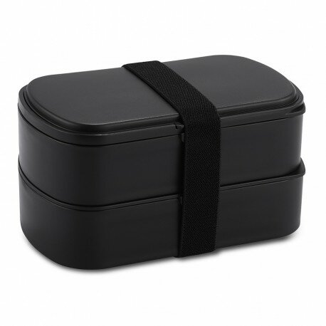 Ланч-бокс с приборами food time, 1 л, черный