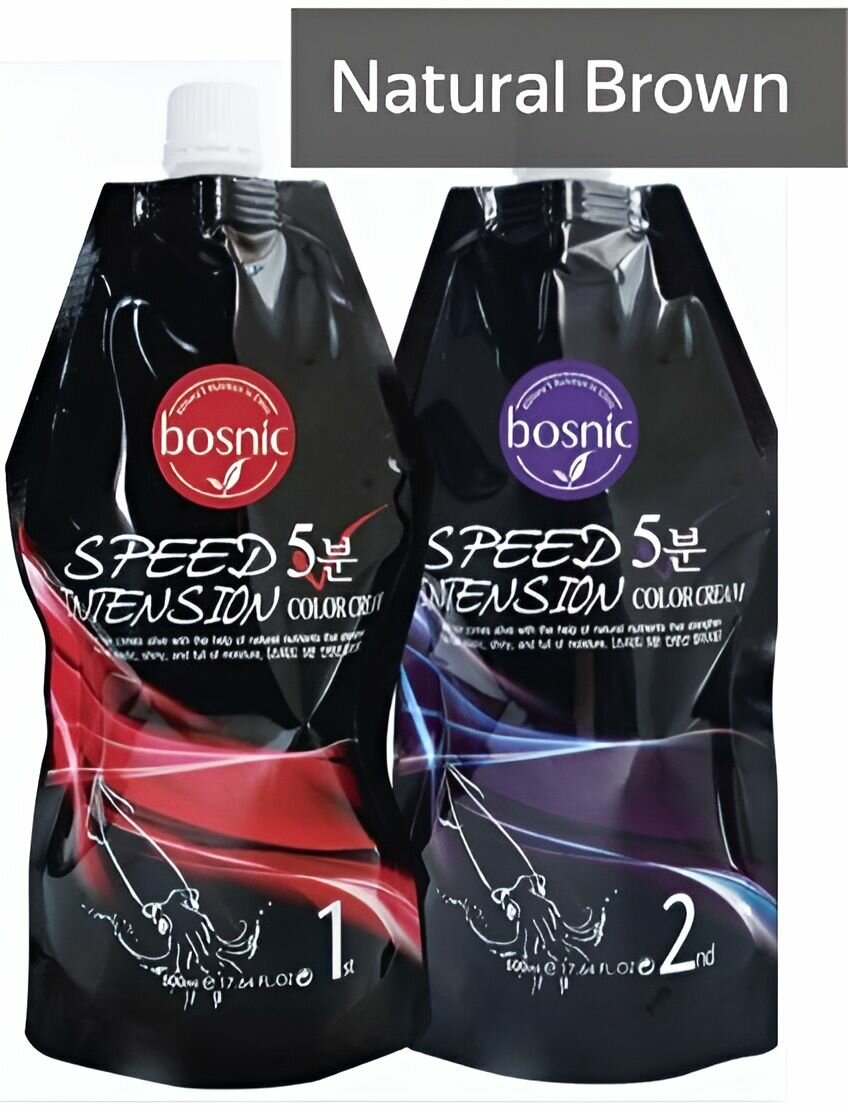 Крем-краска пятиминутка BOSNIC Speed 5 min Intension Color Cream (Natural Brown)