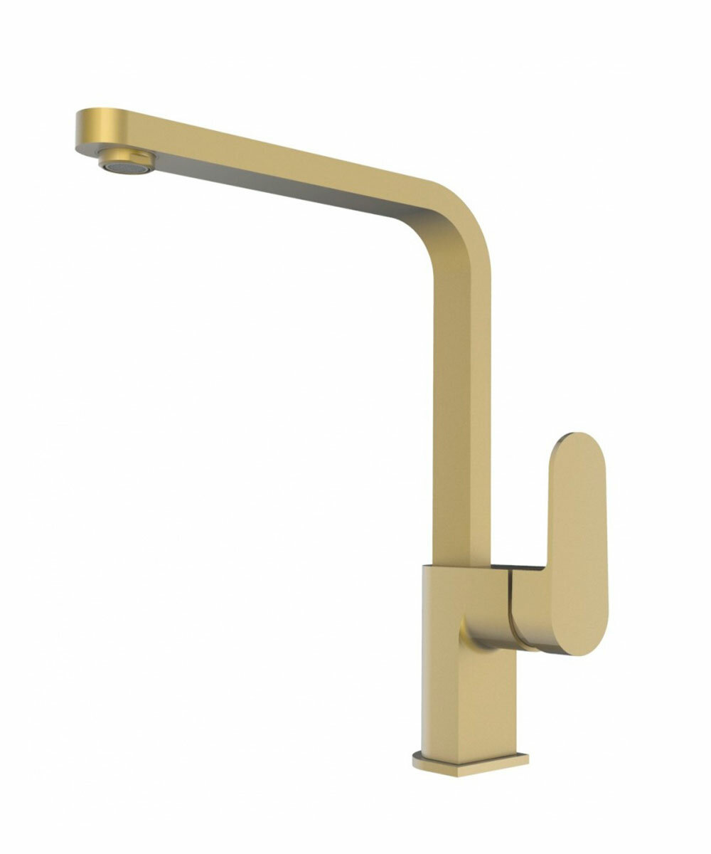 Смеситель для кухни от бренда Vieir однорычажный с поворотным изливом V283521-S матовое золото