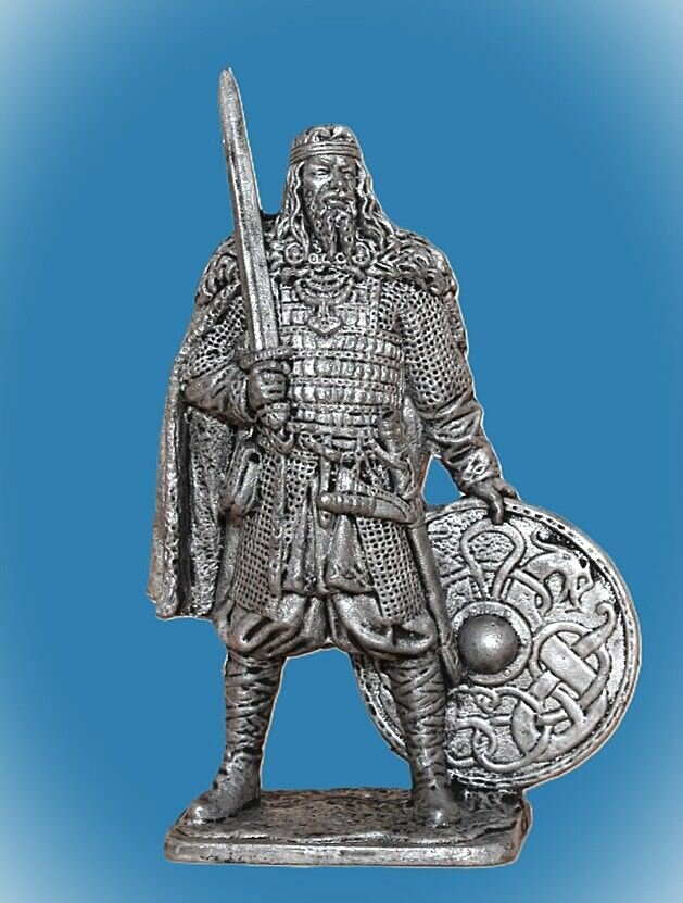 Коллекционная оловянная миниатюра, солдатик в масштабе 54мм( 1/32) Русский князь Рюрик