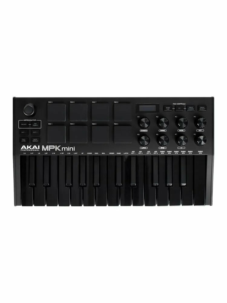 MIDI клавиатура AKAI MPK Mini MK3 Black, 25 мини клавиш, 8 пэдов, 8 энкодеров