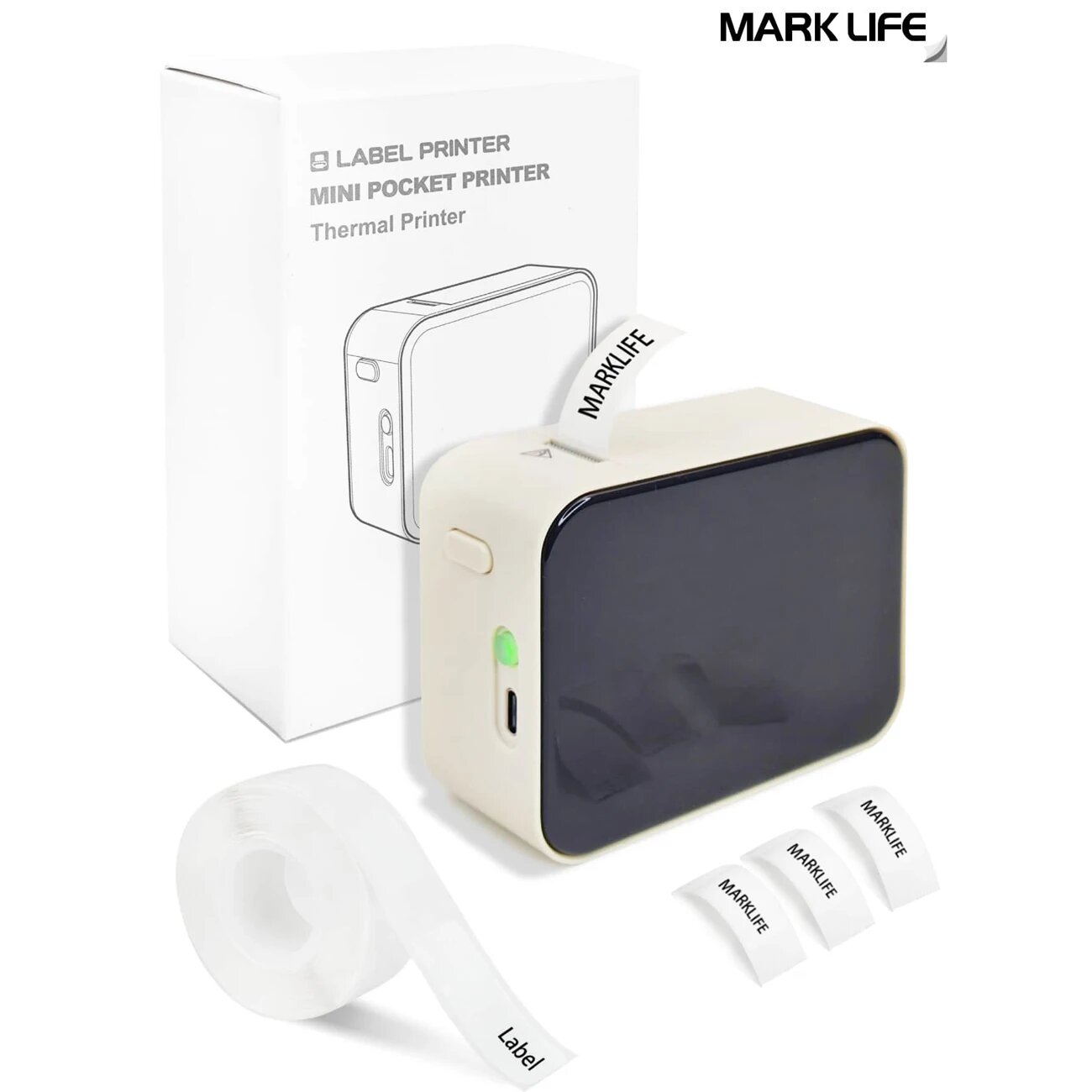 Термопринтер этикеток MARKLIFE P15 Белый, P15 Milk tea color