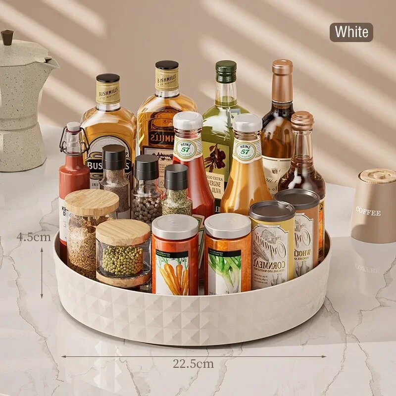 Вращающаяся подставка для специй Cream white, 22.5x4.5 см