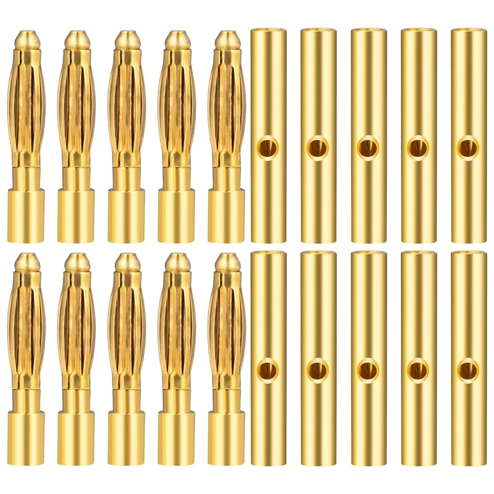 Золотые банановые разъемы 10 пар 2.0mm