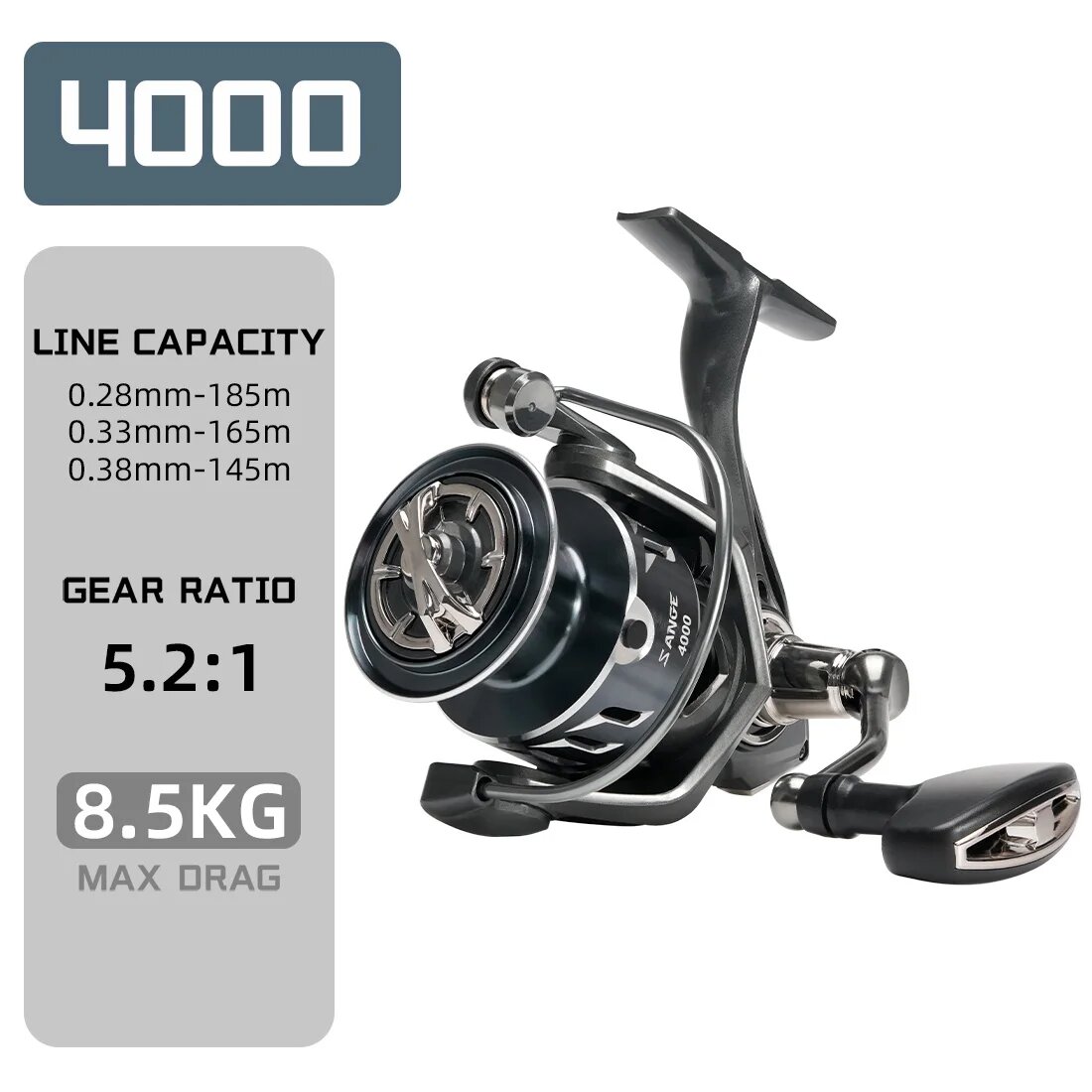 SeaKnight SANGE Спиннинговая катушка 5.2:1/4.9:1 8BB 4000