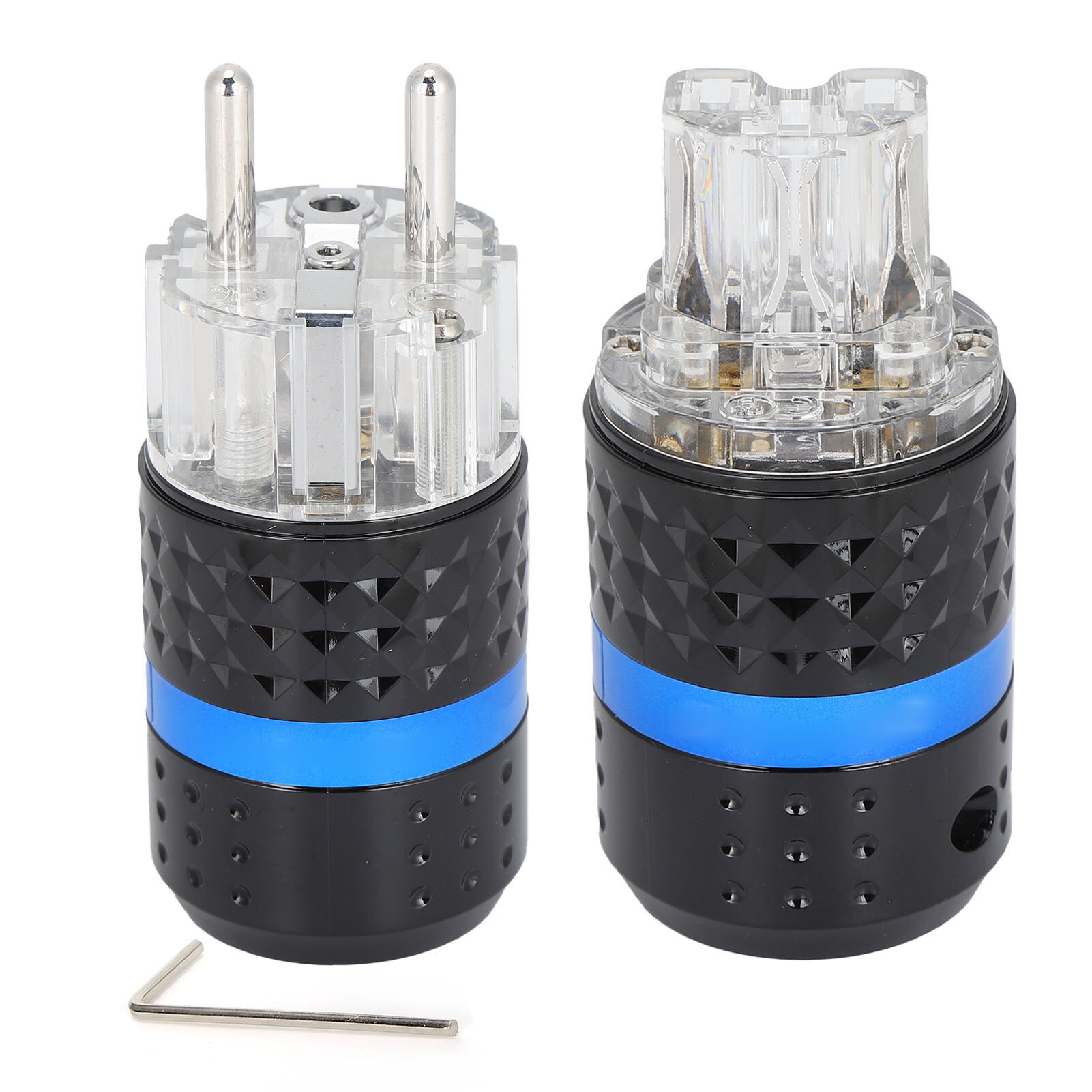 Monosaudio Power Plug Pure Copper RhodiumPlated Transparent Audio Connector (E103R/F103R (Male/Female) )