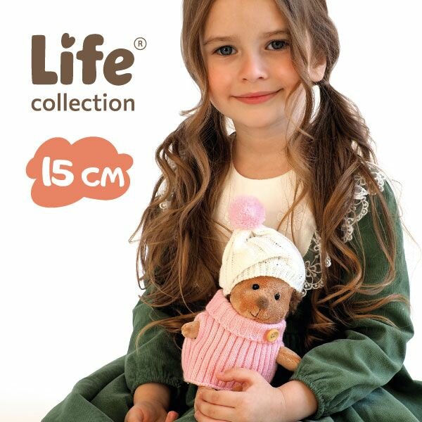Мягкая игрушка Orange Toys коллекция Life Ежинка Колючка в шапке с розовым помпоном 15 см
