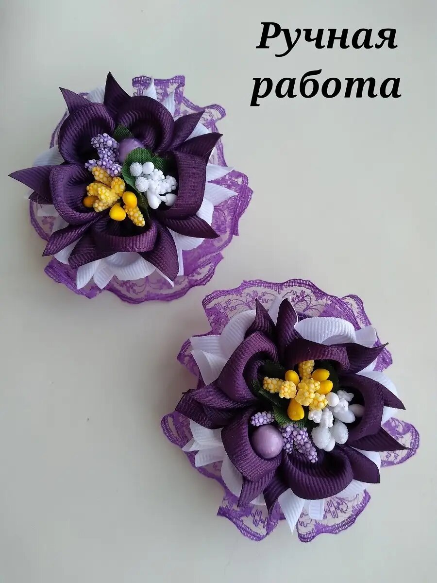 Банты для волос банты на утренник, белые банты