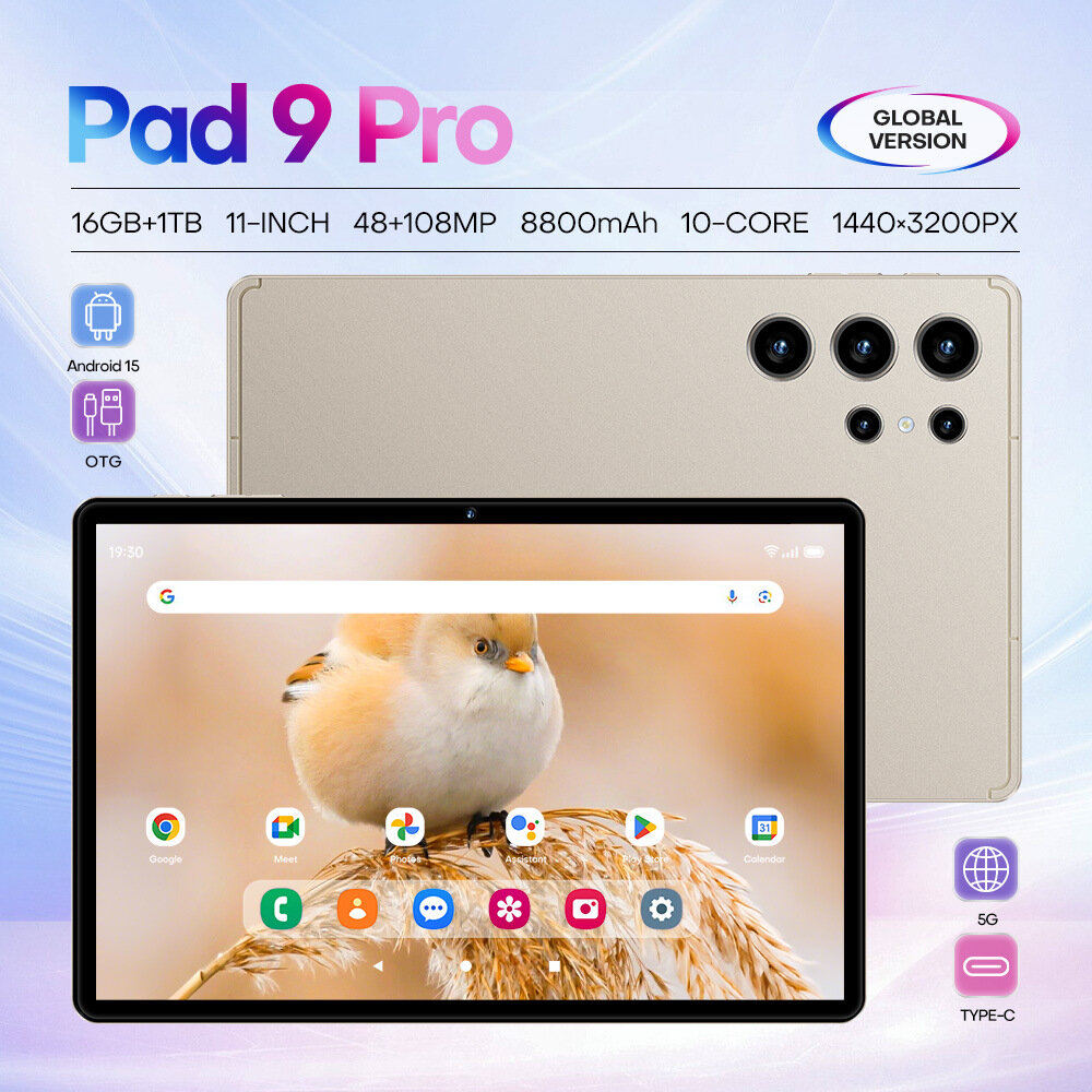 Планшет "Pad 9 Pro", 10", 16ГБ, 1TB, Android, 2 SIM-карты, черный