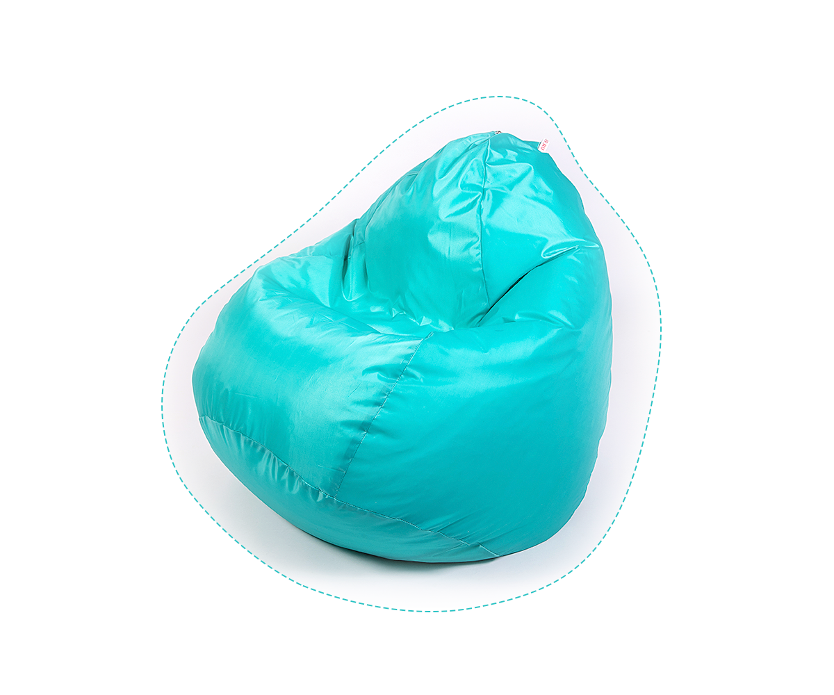 Кресло-мешок WOWPUFF юниор 100*75 см XL водоотталкивающий оскфорд Бирюзовый съемный чехол бескаркасный