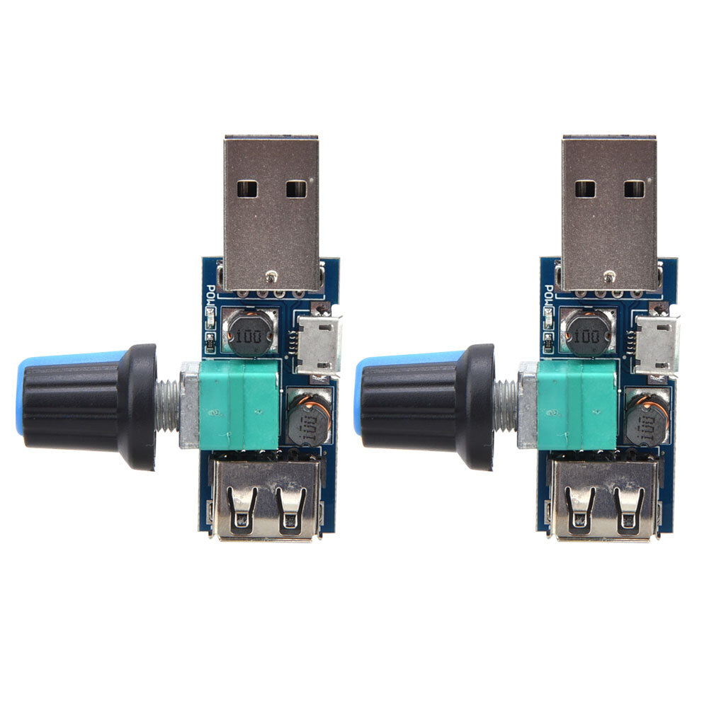 USB-контроллер скорости вентилятора, 2 шт, DC4 12 В, 5 Вт, регулятор скорости вентилятора для офиса и дома