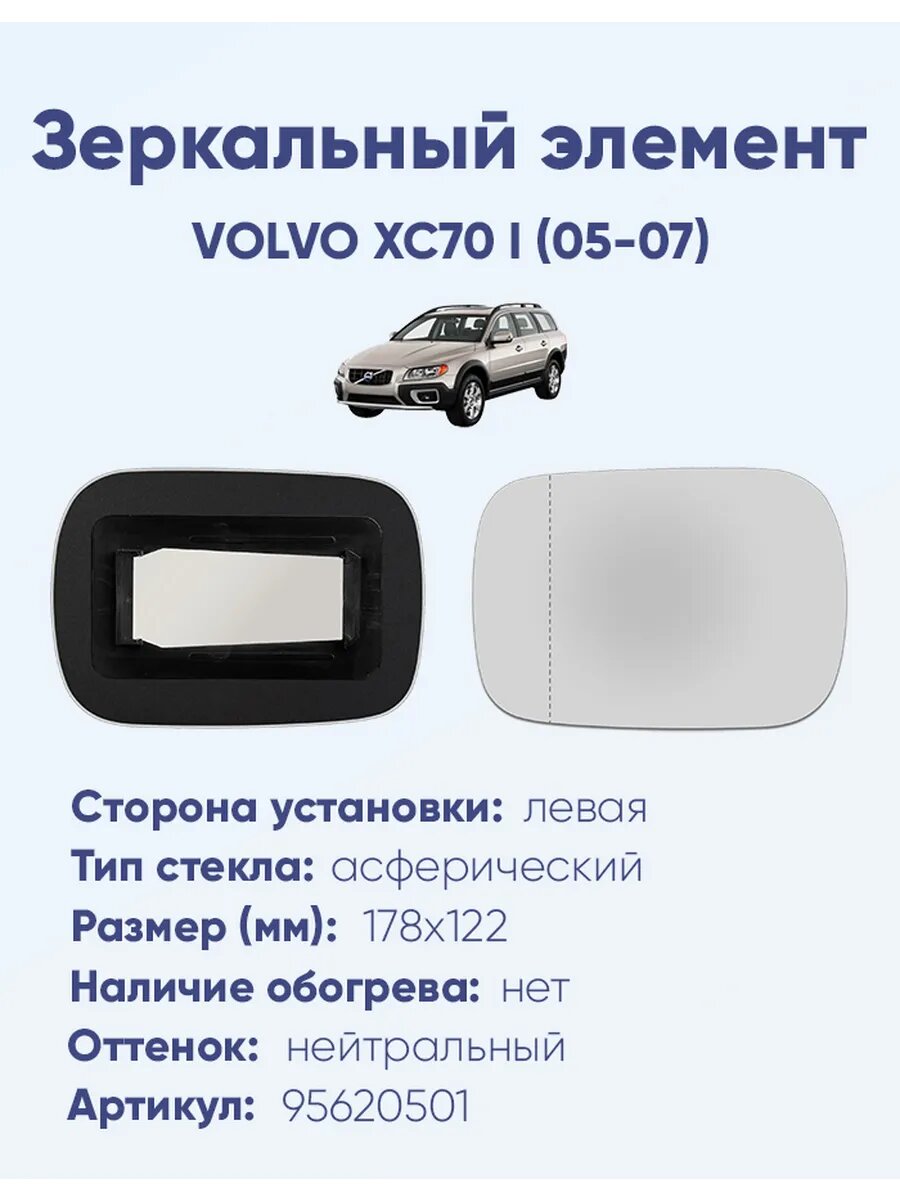 Зеркальный элемент левый VOLVO XC70 I (05-07)A95620501