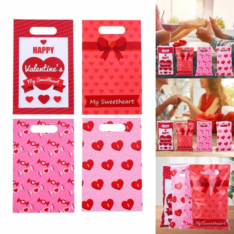 1 упаковка по 50 штук, подарочный пакет на День Святого Валентина (случайный стиль)