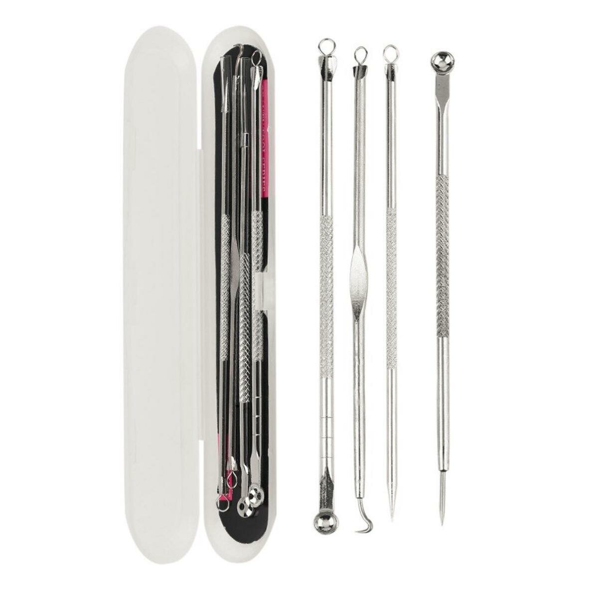 1/4/5 шт./набор двухсторонних игл для удаления угрей - для удаления черных точек - для удаления угрей - нержавеющая сталь - случайная упаковка