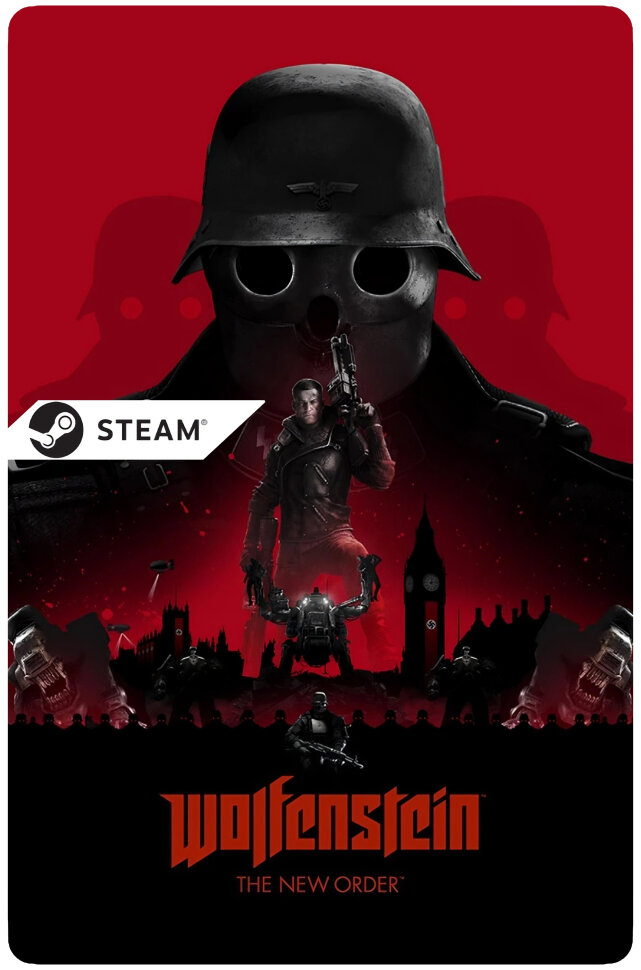 Игра Wolfenstein: The New Order для PC(ПК), Steam, цифровой ключ