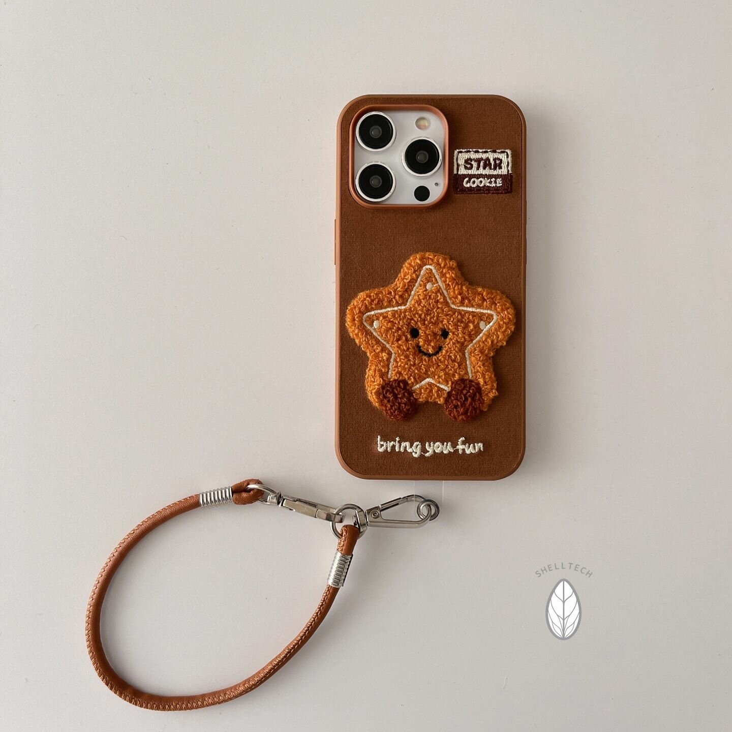 Плюшевый чехол для мобильного телефона с вышитой звездой Рождественской елки, подходящий для iPhone17promax