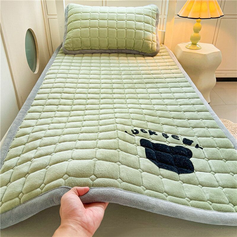 Матрас из молочного флиса, постельное белье для студенческого общежития, комплект из трёх предметов, матрас, односпальная кровать, для домашнего использования, кровать-татами, наматрасник,120*190cm