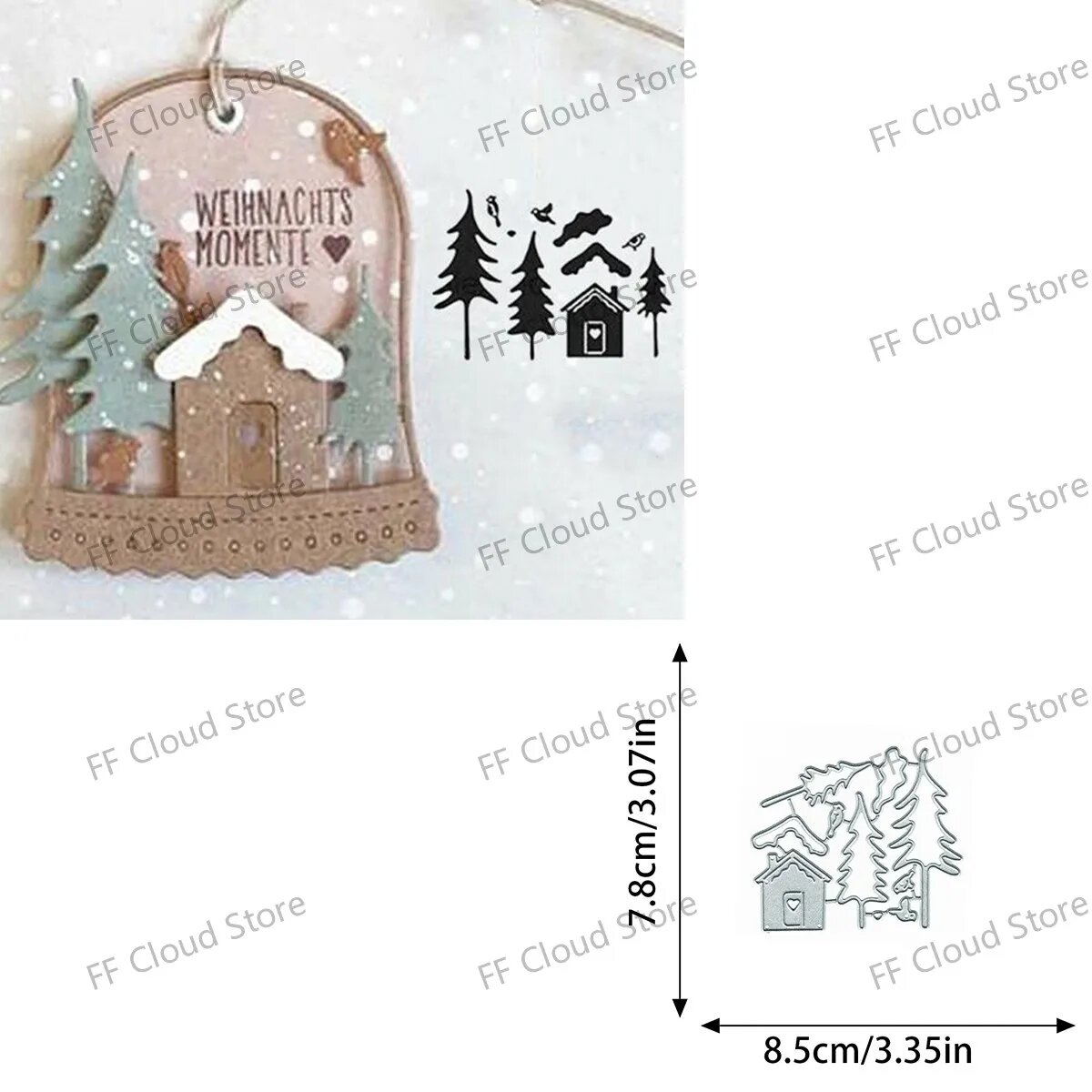 Металлическая пресс-форма для скрапбукинга Рождественская тема