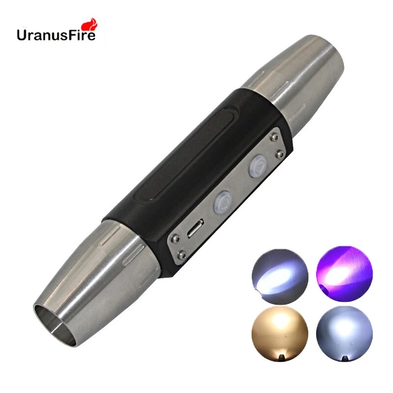 Uranusfire UV фонарик для ювелирных изделий Фонарик с четырьмя светодиодами, излучающими свет в оттенках от